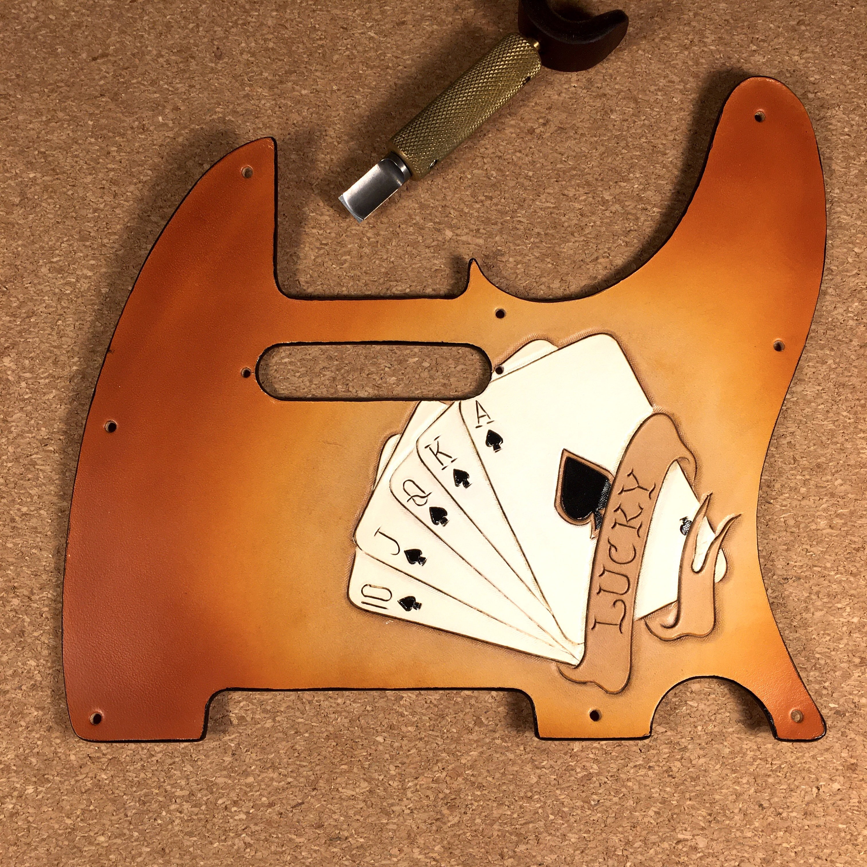 Leather Telecaster / Tele Pickguard Handmade Leather | Etsy