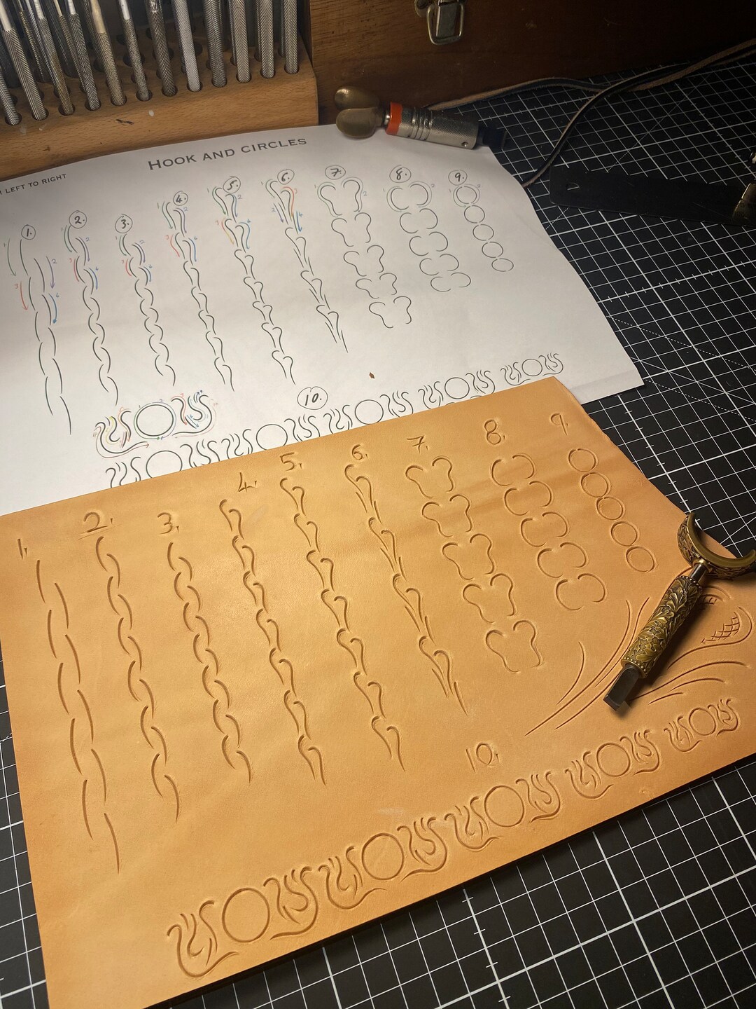 Leather Tooling / Carving Patterns / Stencils. Swivel Knife Cutting ...