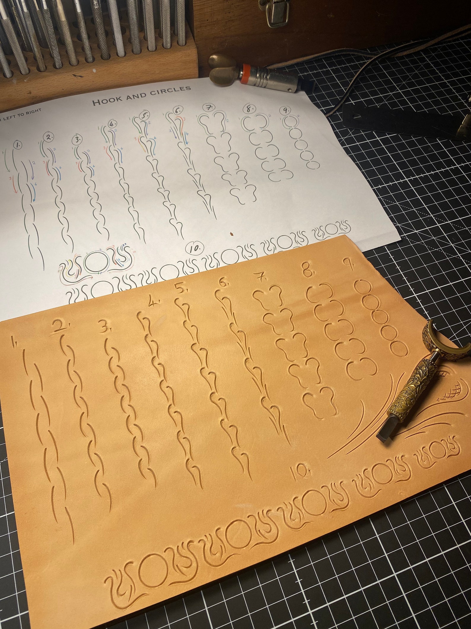 Leather Tooling / Carving Patterns / Stencils. Swivel Knife Cutting ...