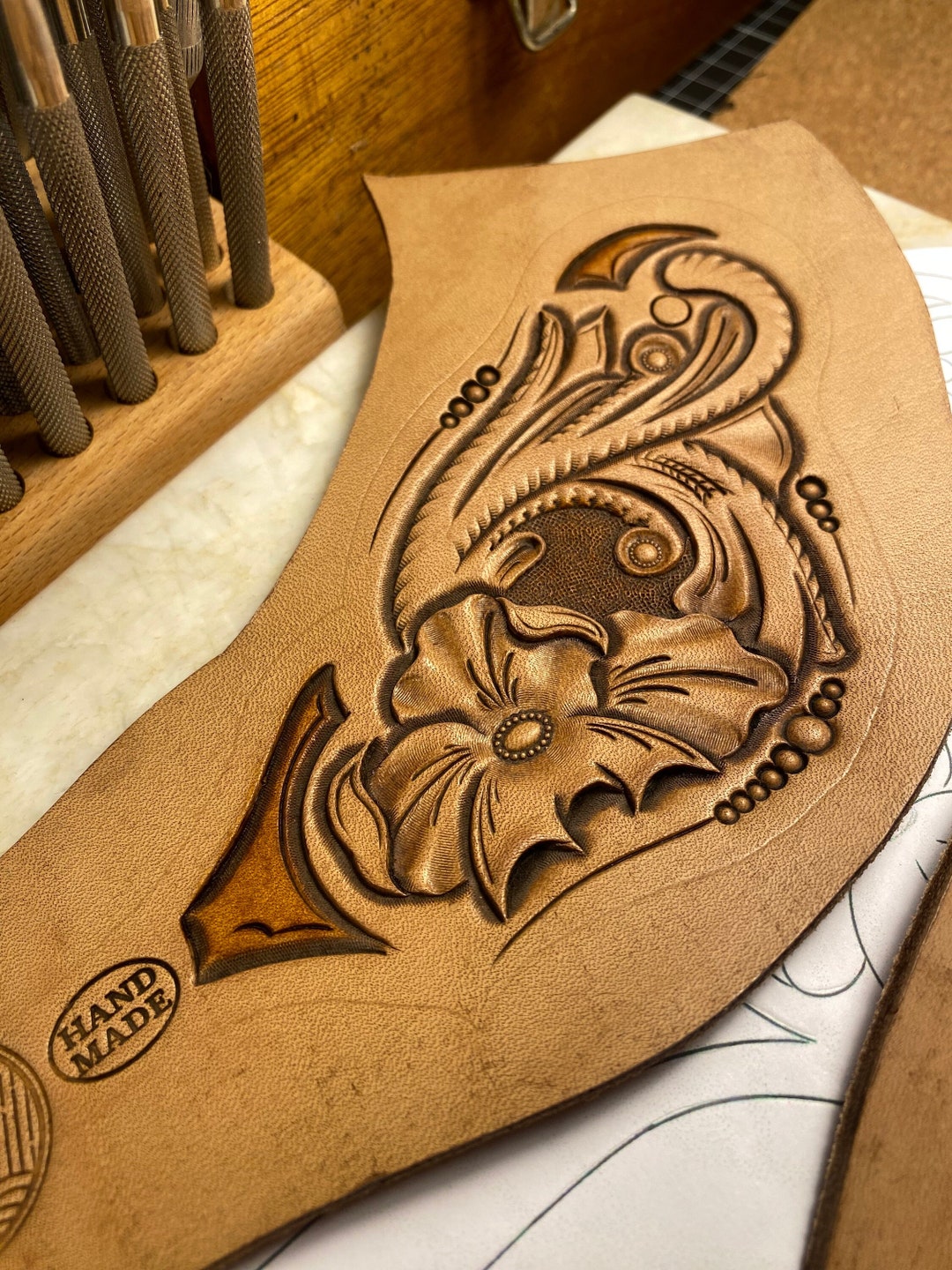 Spur Straps No. 3. Leather Carving / Tooling Pattern / Stencils ...