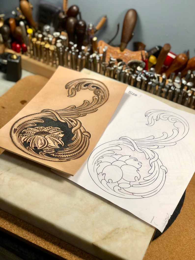 Leather Tooling / Carving Patterns / Stencils. Sheridan Style | Etsy