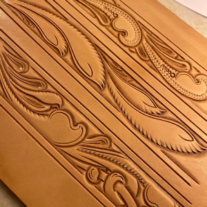 3x Leather Belt Tooling Patterns / Carving Pattern / Stencil. Floral ...