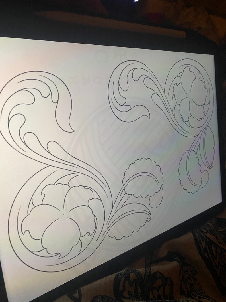 Leather Tooling / Carving Patterns / Stencils. Sheridan Floral - Etsy