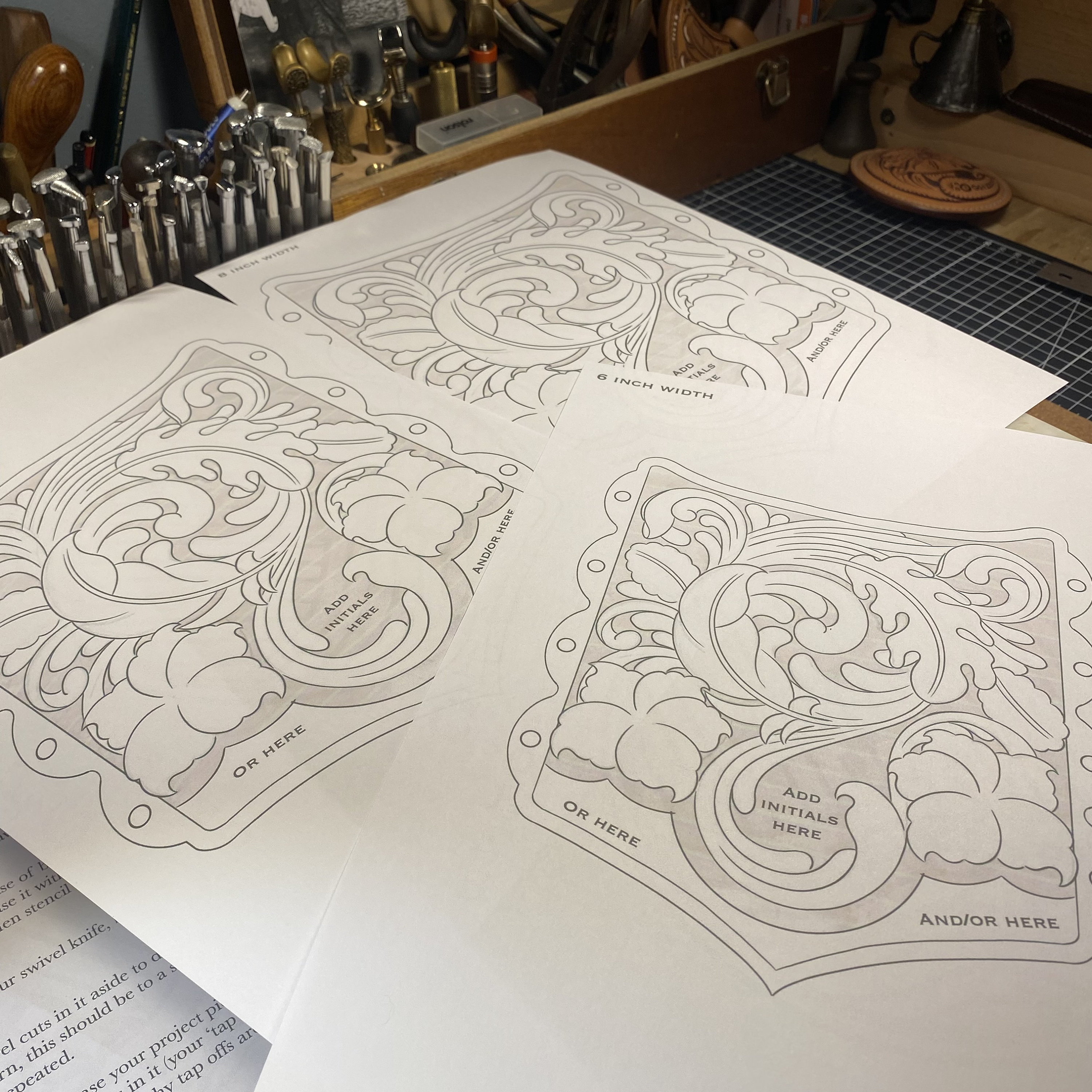 Leather Wedding Bouquet Wrap 1. Leather Tooling Pattern / Carving ...