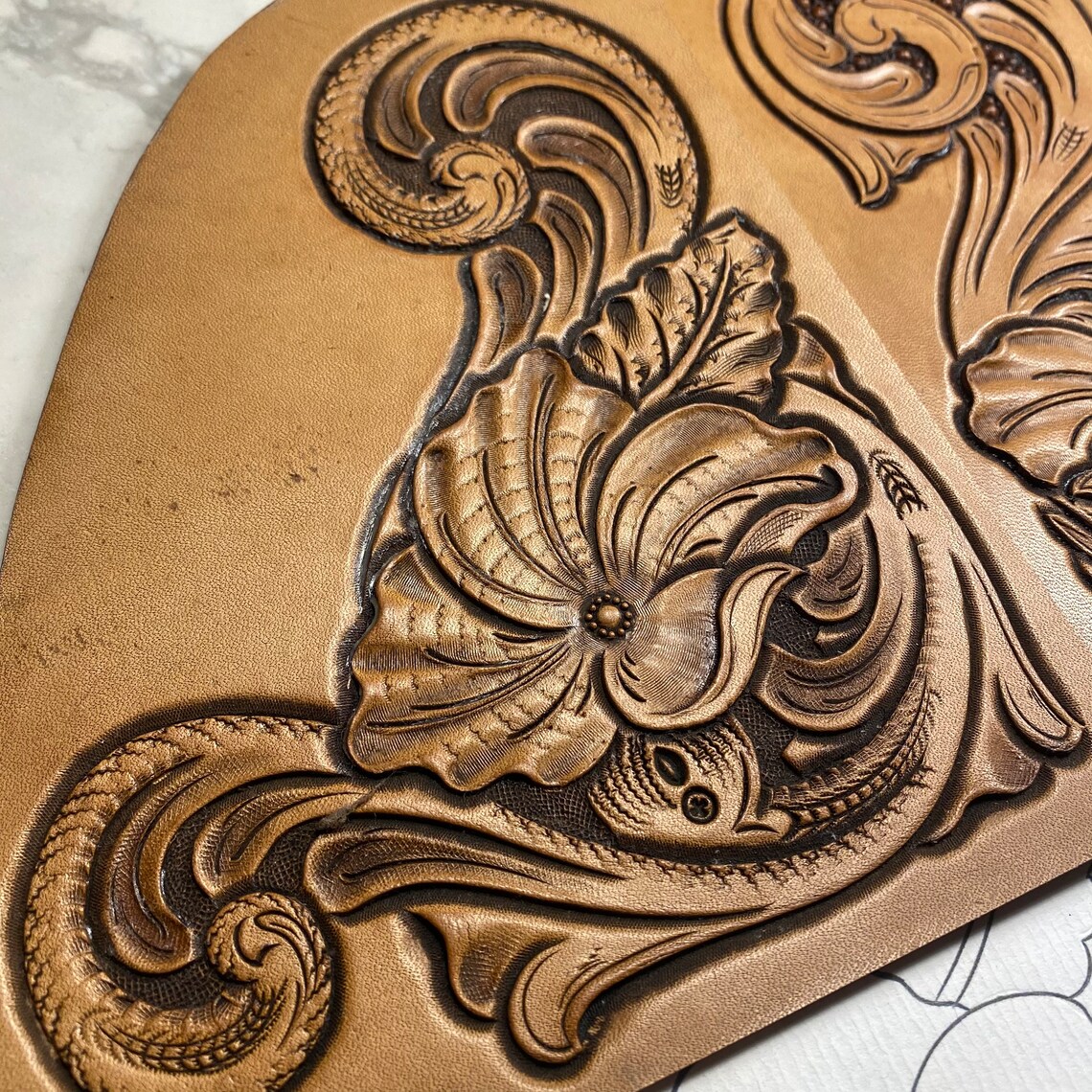 Sheridan Floral Leather Tooling Pattern – Corner Stencils (PDF Download ...