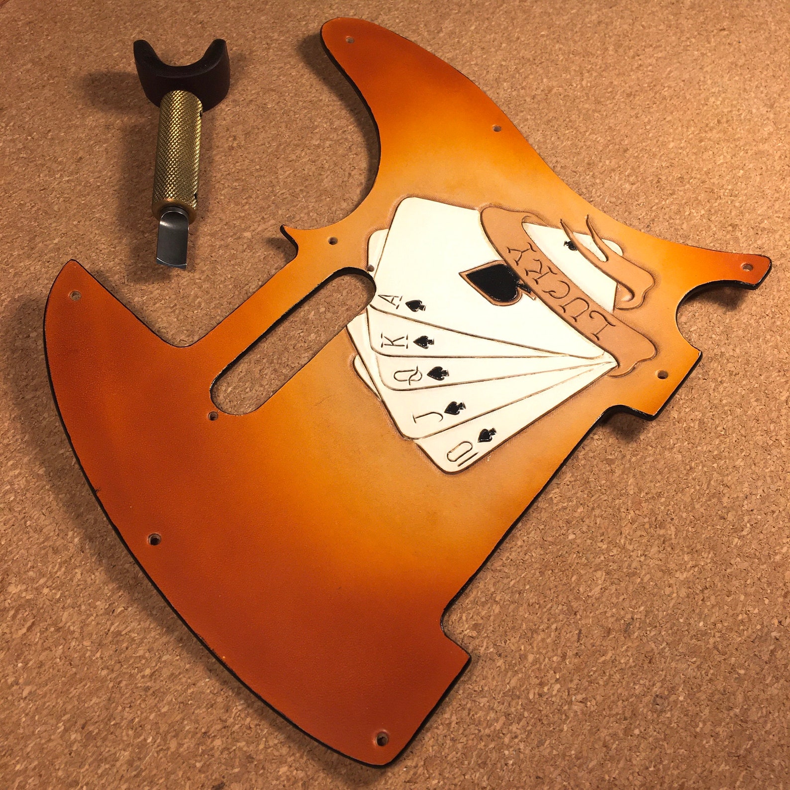 Leather Telecaster / Tele Pickguard Handmade Leather | Etsy