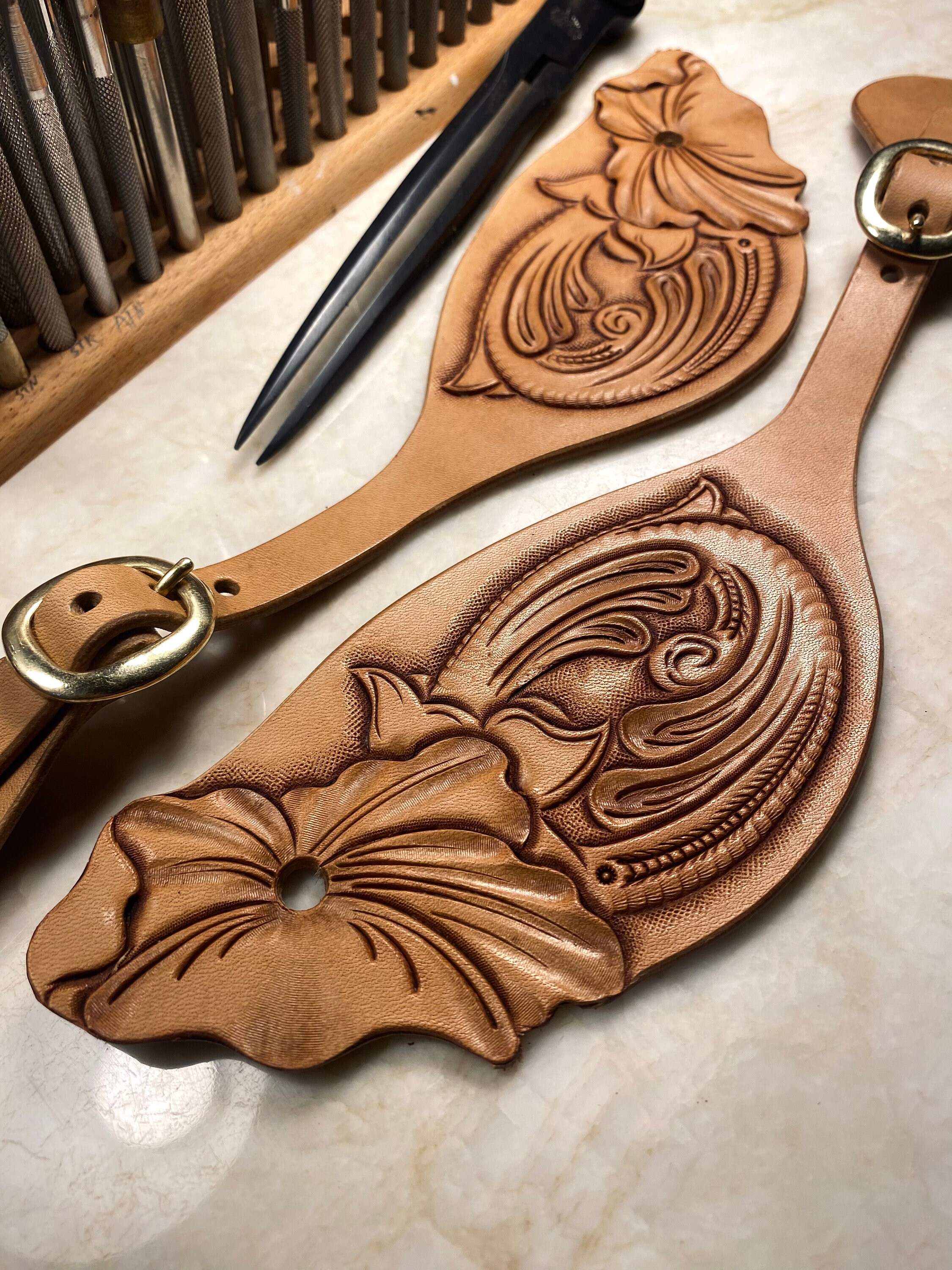 Western Spur Straps Leather Carving Pattern (PDF Digital Download) - Etsy