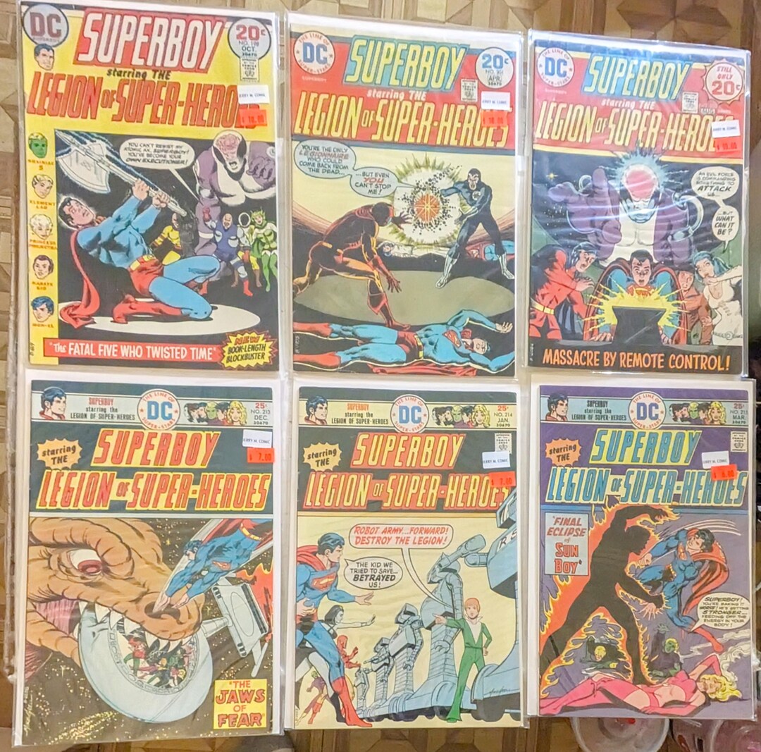 6 DC Comics Superboy Starring the Legion of Super-heroes 198 201 203 ...