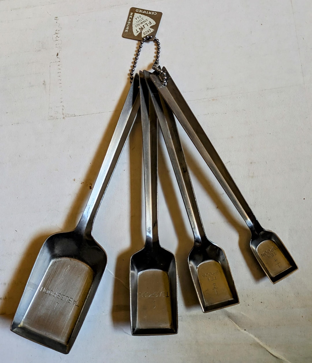 Vintage 1950s EKCO "flint" Long-handle Shovel Style Measuring Spoons ...