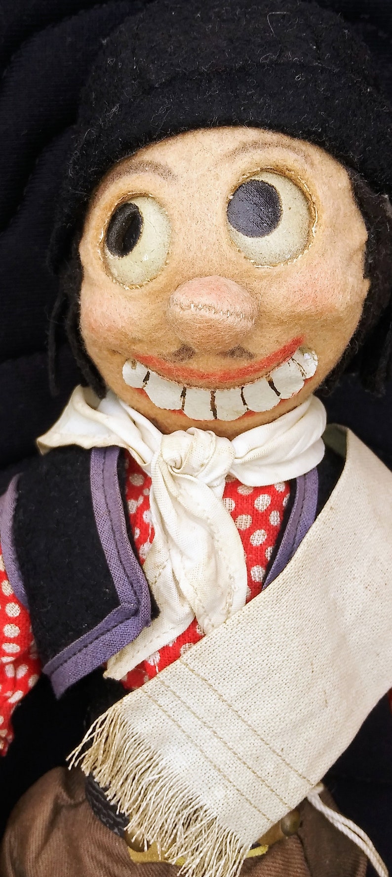 Antique 1930s Hand Sewn Smiling Man Gypsy Doll Puppet Vintage Austria ...