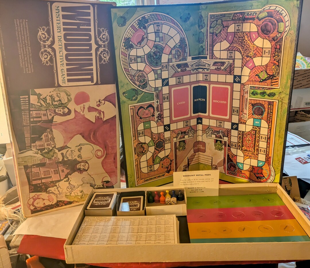 Vtg 1972 Whodunit Mystery Detective Game Selchow & Righter 100 % ...