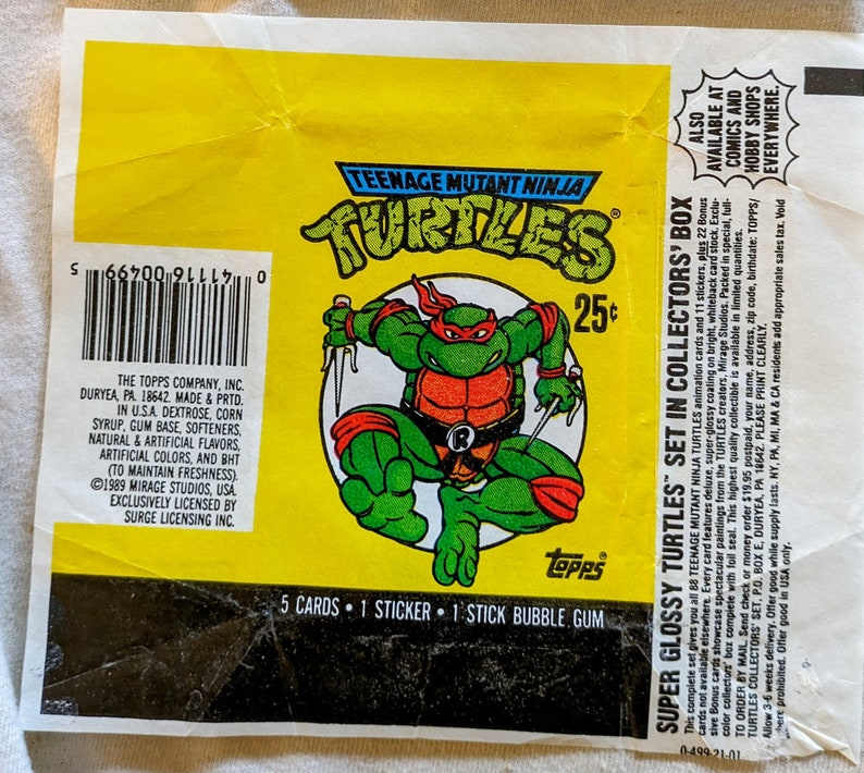 1989 TMNT Teenage Mutant Ninja Turtles Topps 4 Different Empty Wax ...