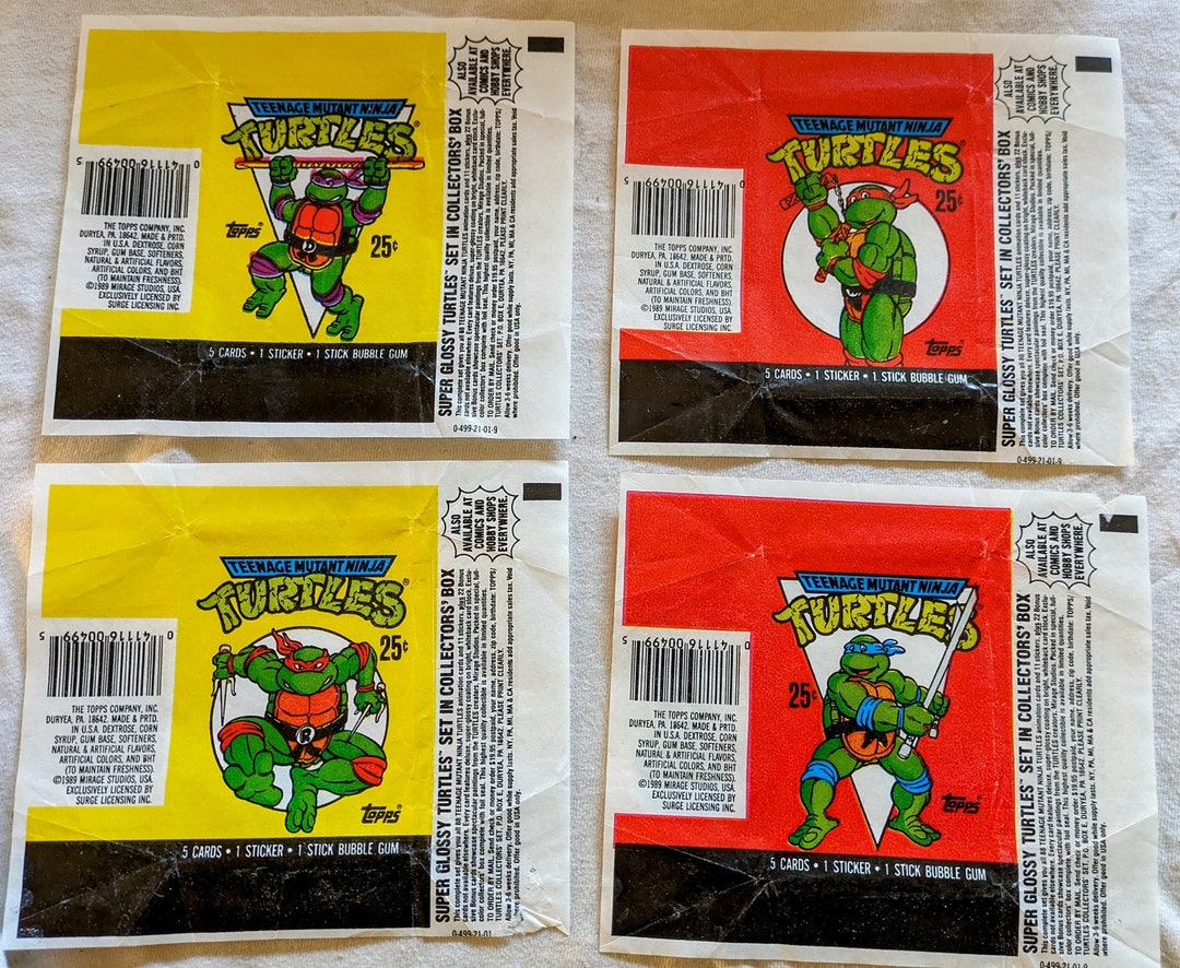 1989 TMNT Teenage Mutant Ninja Turtles Topps 4 Different Empty Wax ...