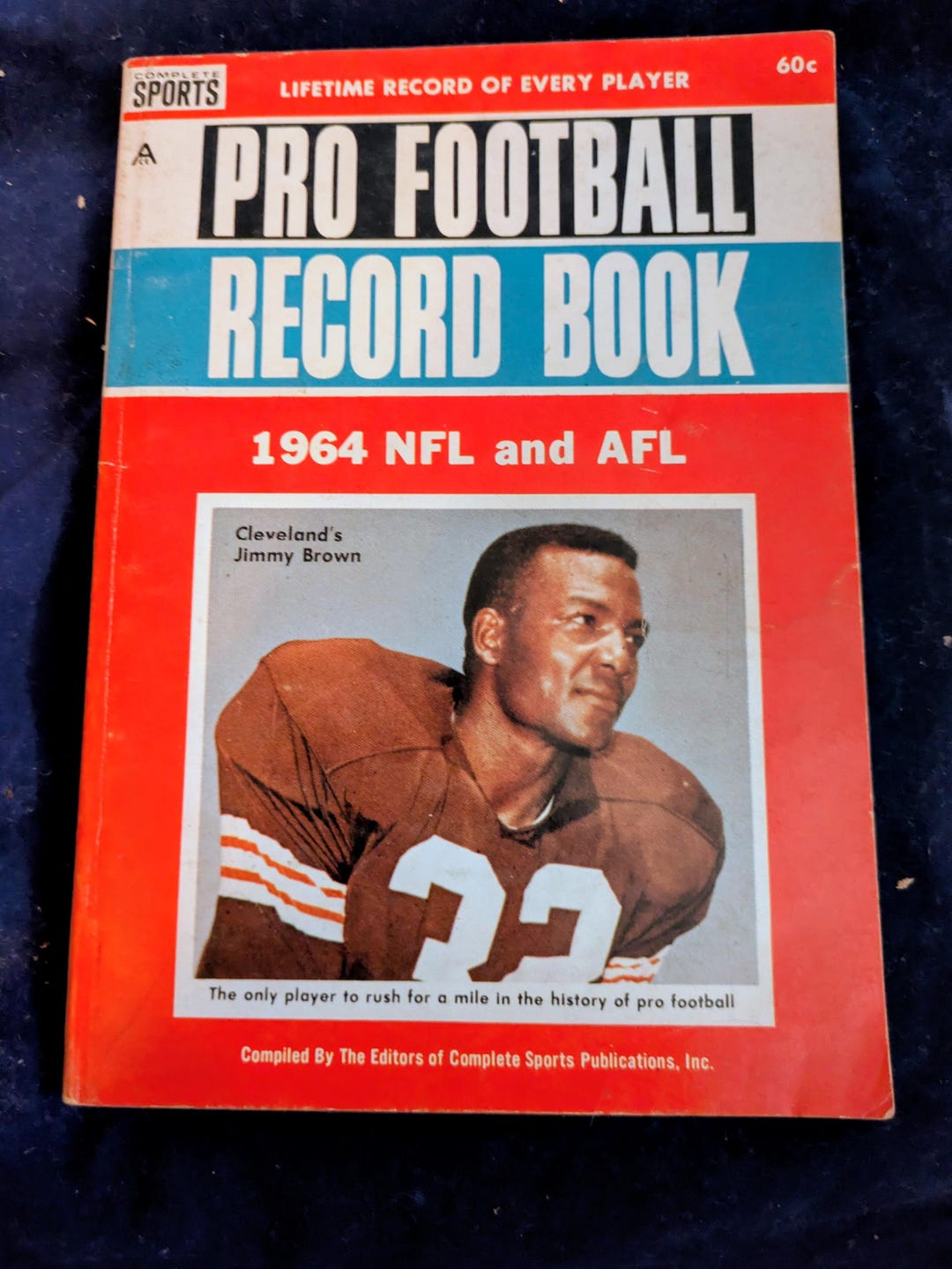 Vintage 1964 Complete Sports Pro Football Record Book NFL & AFL Jim ...