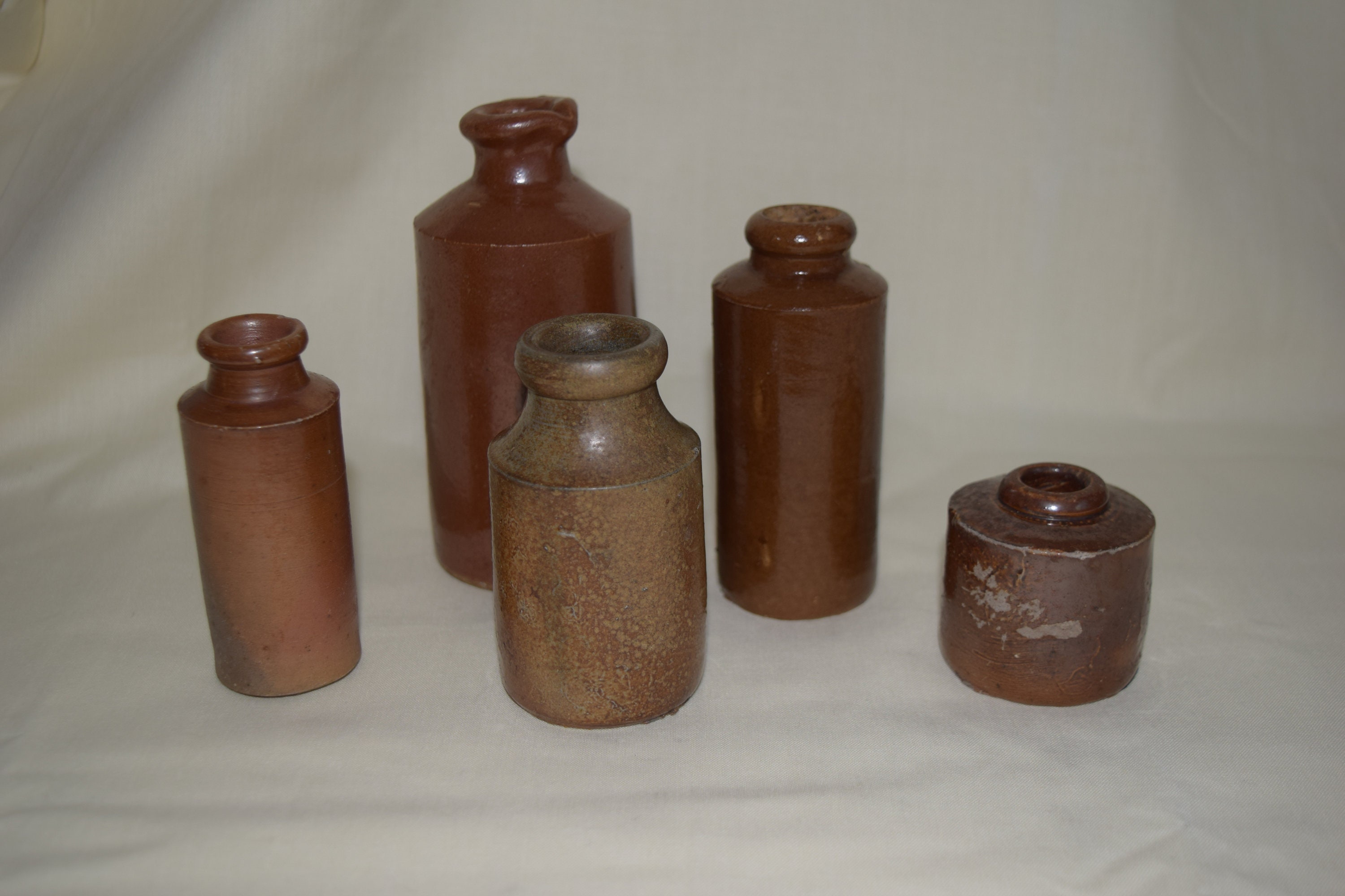 5 Vintage stoneware ink pots dug from old victorian bottle | Etsy