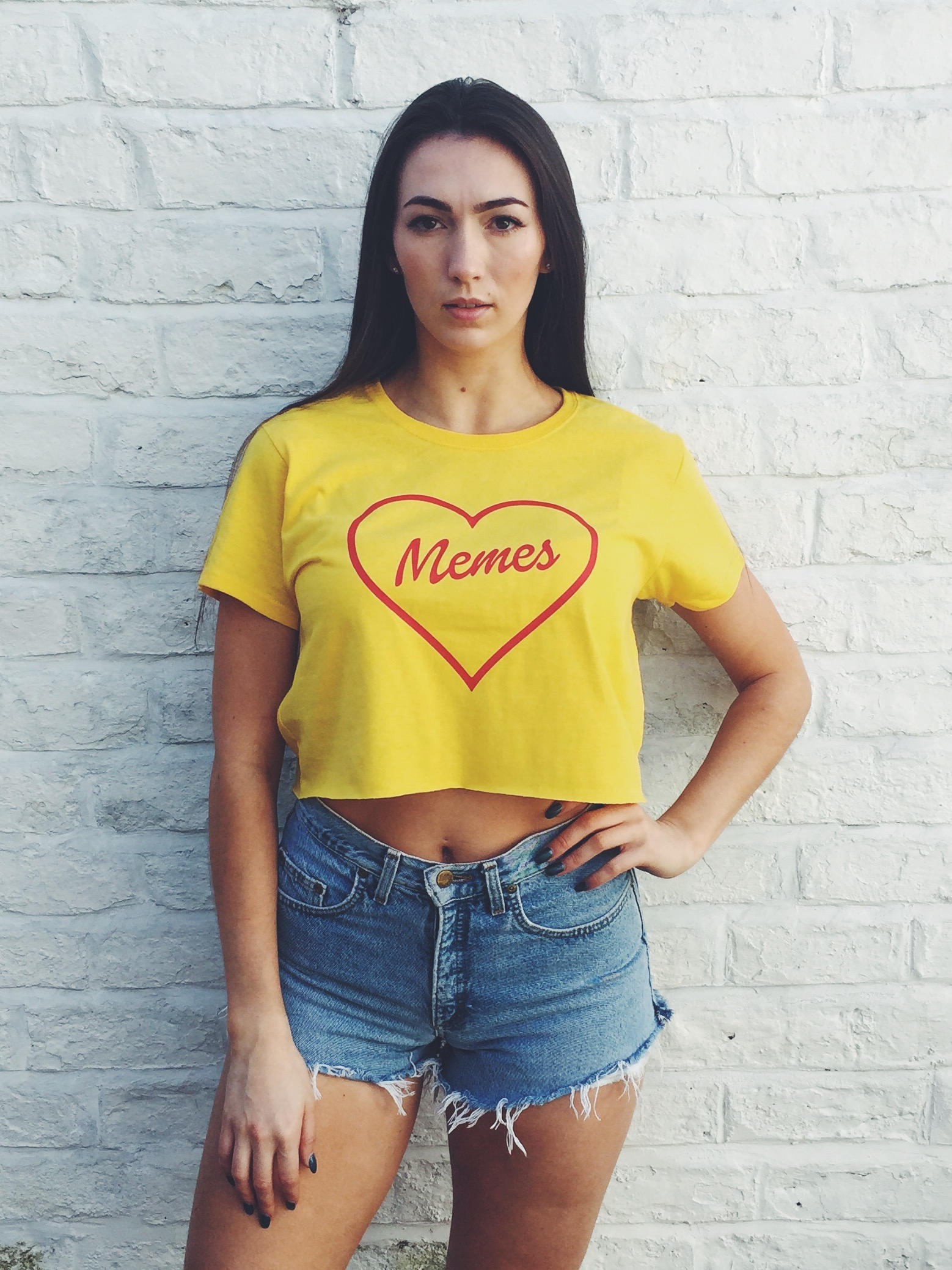 Memes Love Heart Crop Top ALL COLOURS AVAILABLE Girls Graphic | Etsy