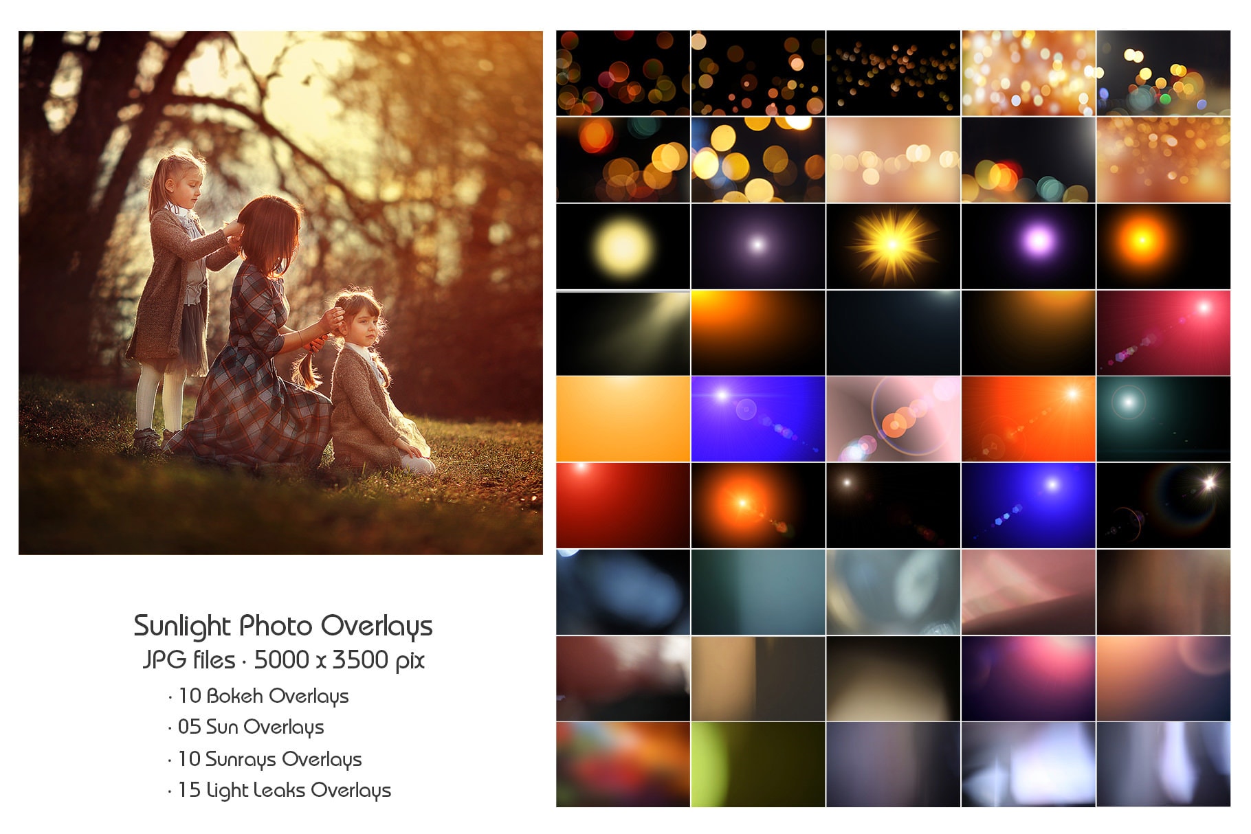 Sunlight Photo Overlays, Sunshine Overlays, Light Photo Overlays, Bokeh ...