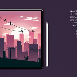 126 Procreate Cityscape Stamp Brushes, Speed Painting, Building, Night ...