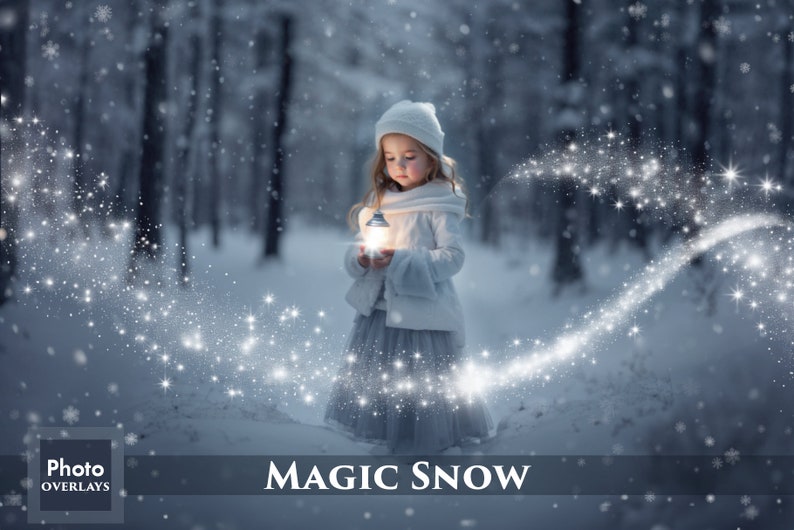 100 Magic Snow Overlays, Snowflakes, Light Spots Overlays, Christmas ...