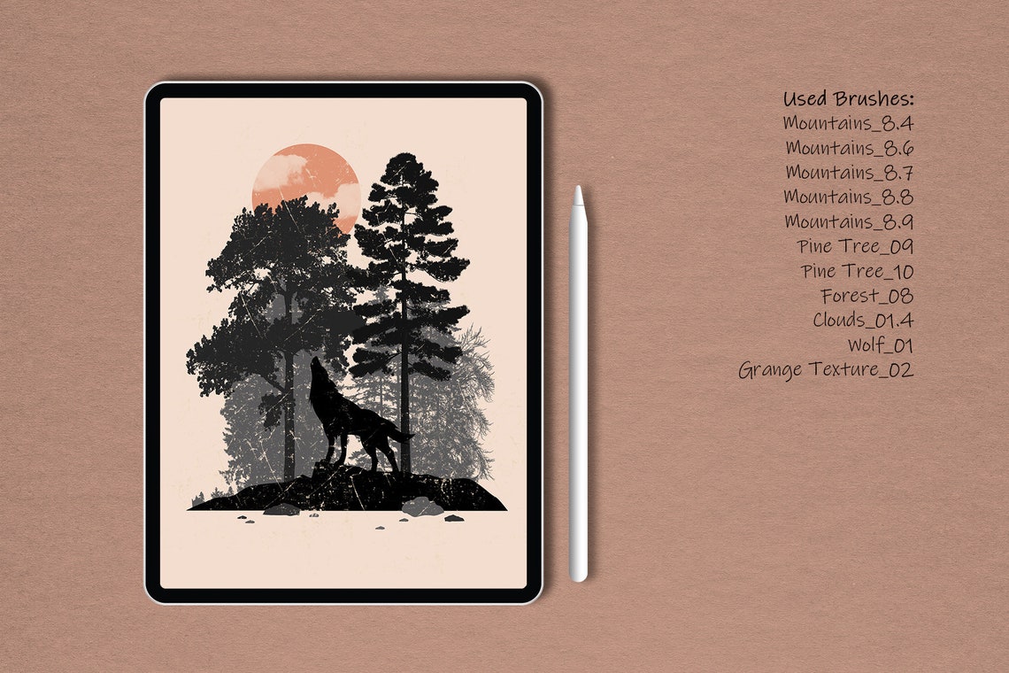 145 Procreate Landscape Stamp Brushes Speed Painting Forest - Etsy