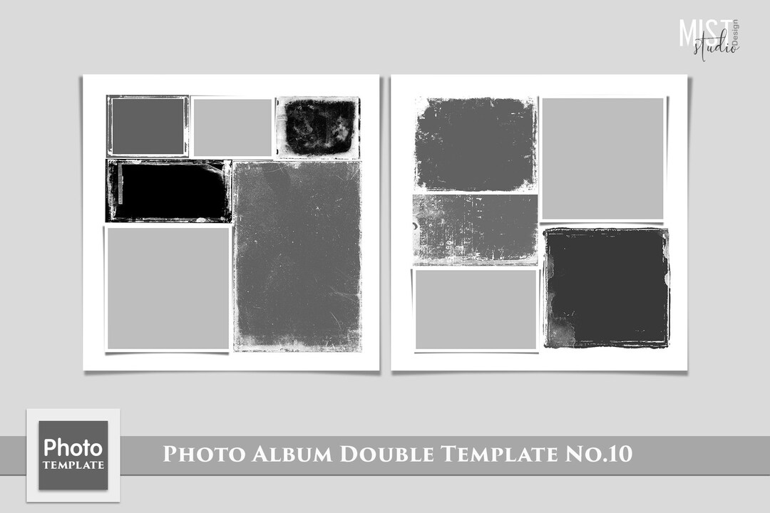Photo Album Double Template No.10, Square Storyboard Templates, Photo ...