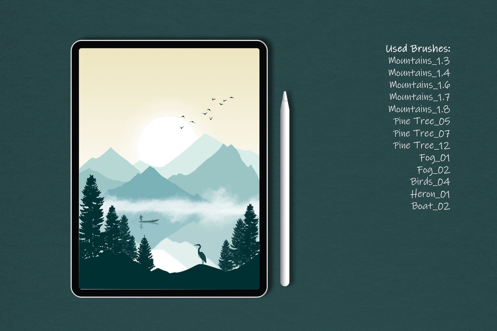 145 Procreate Landscape Stamp Brushes, Speed Painting, Forest ...