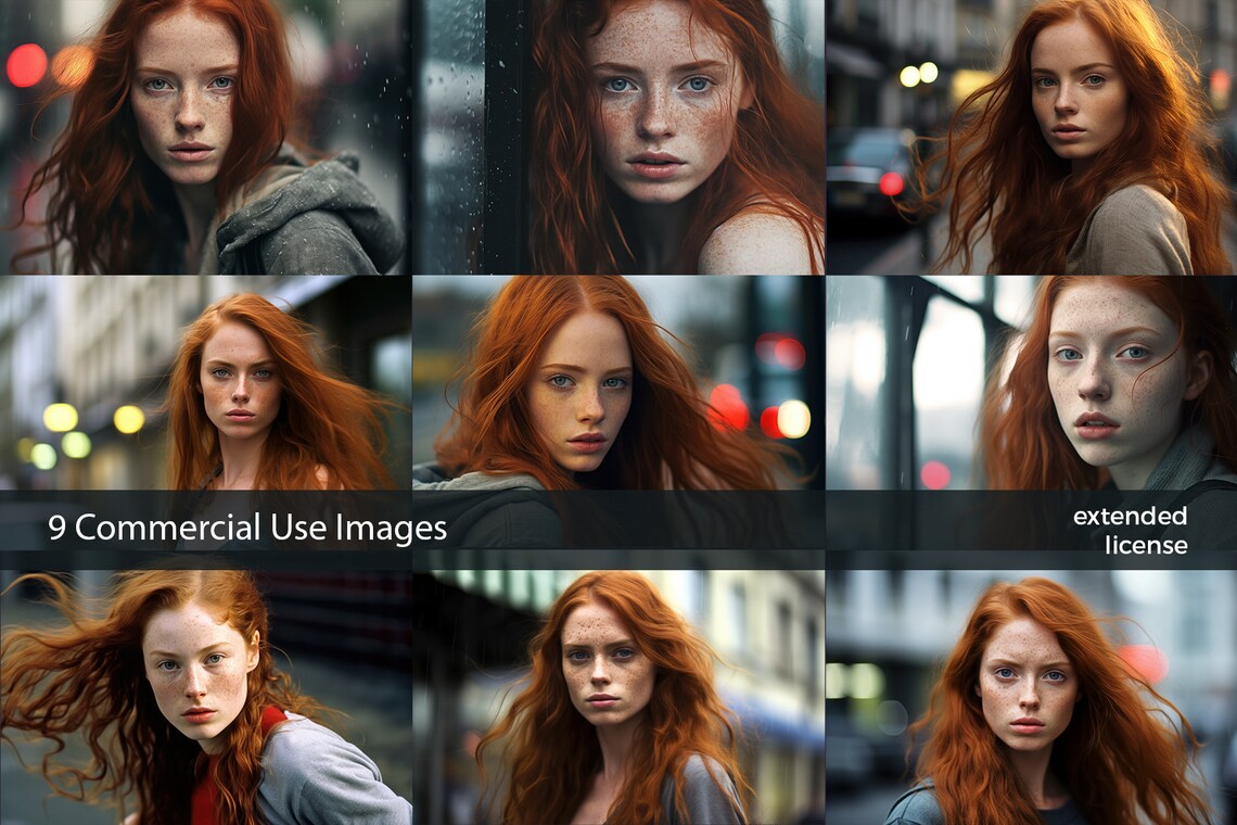 Stock Photos, Commercial Use Images, Girl Red Hair, 9 PNG, Extended ...