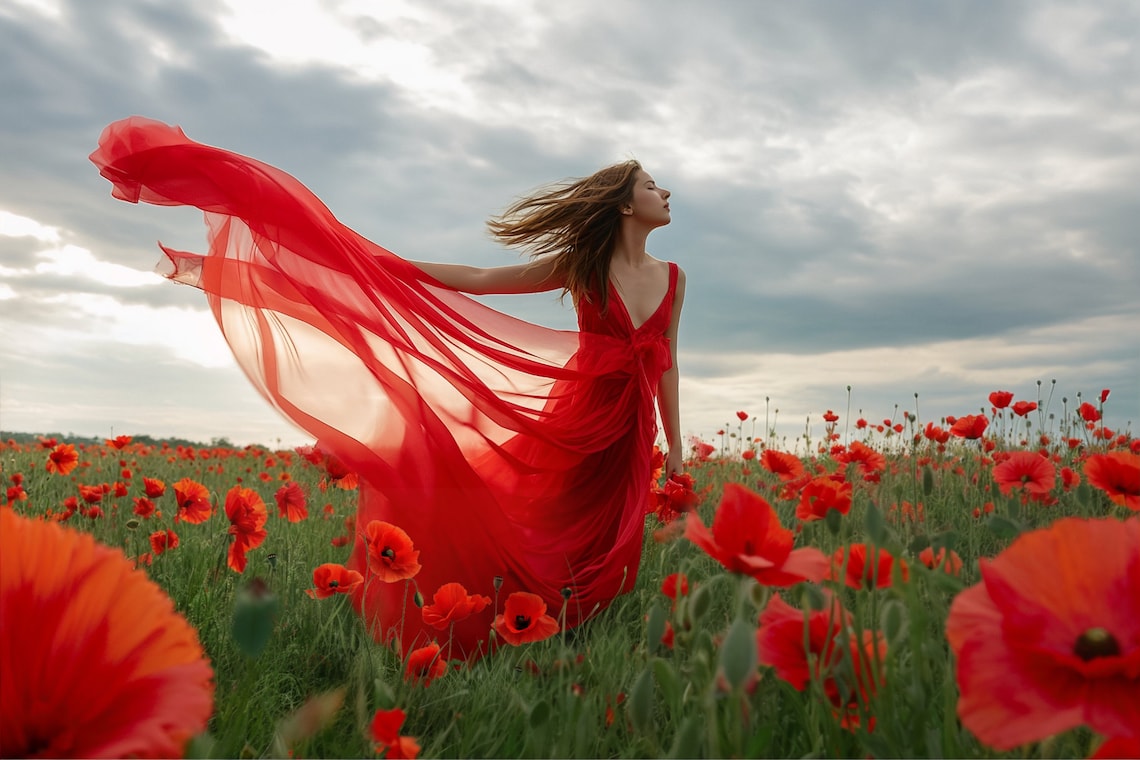 Poppy Field Backgrounds and Overlays, 50 PNG Photoshop Overlay ...
