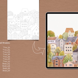 147 Procreate Sketch Neighborhood Stamp Brushes, Speed Painting ...