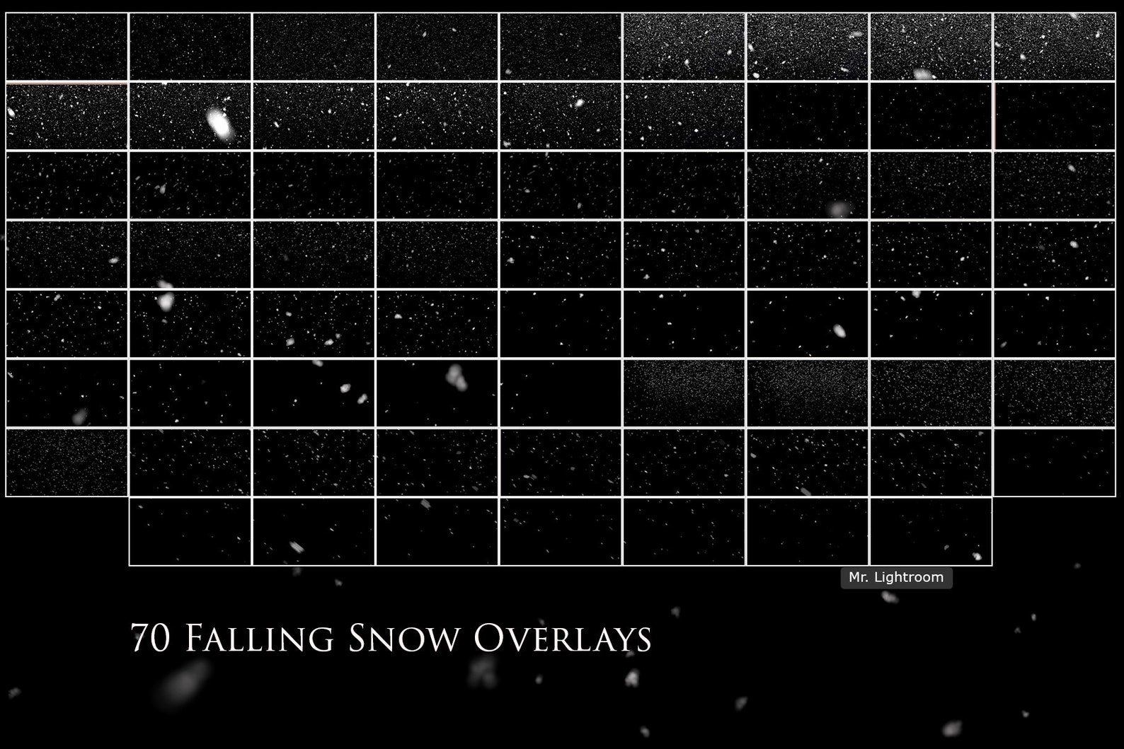 Falling Snow Photo Overlays, 70 JPG Realistic Snow, Snow Textures ...