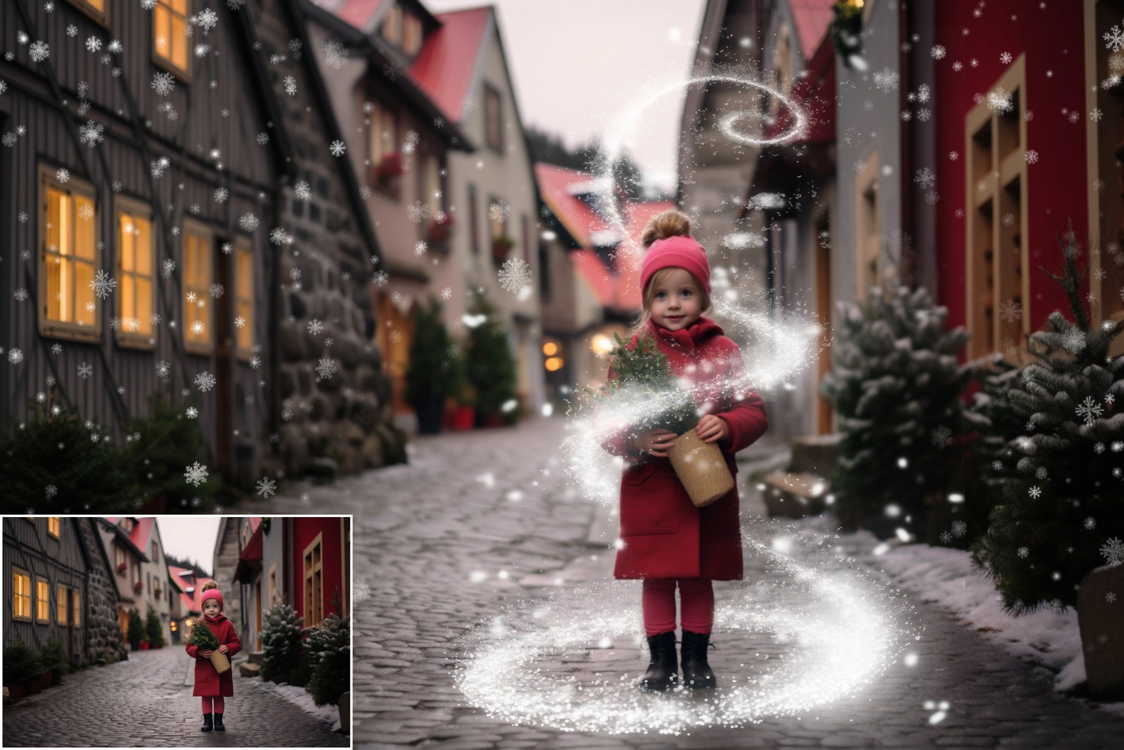 100 Magic Snow Overlays, Snowflakes, Light Spots Overlays, Christmas ...