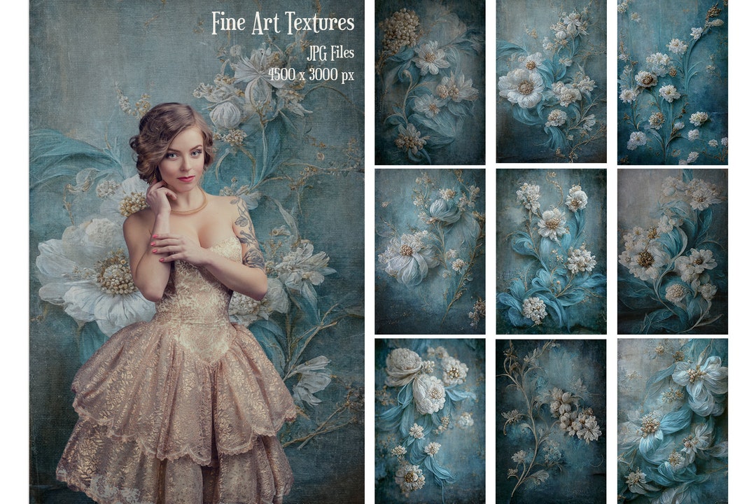 Fine Art Textures 12, Photoshop Overlays, Floral Layer, Photo Editing ...