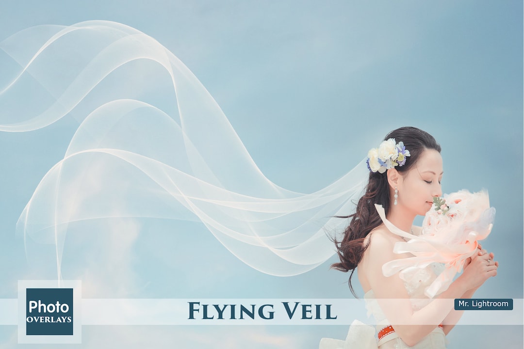 Flying Veil Overlays, PNG, Photoshop Overlay, Wedding Veil, Flying ...