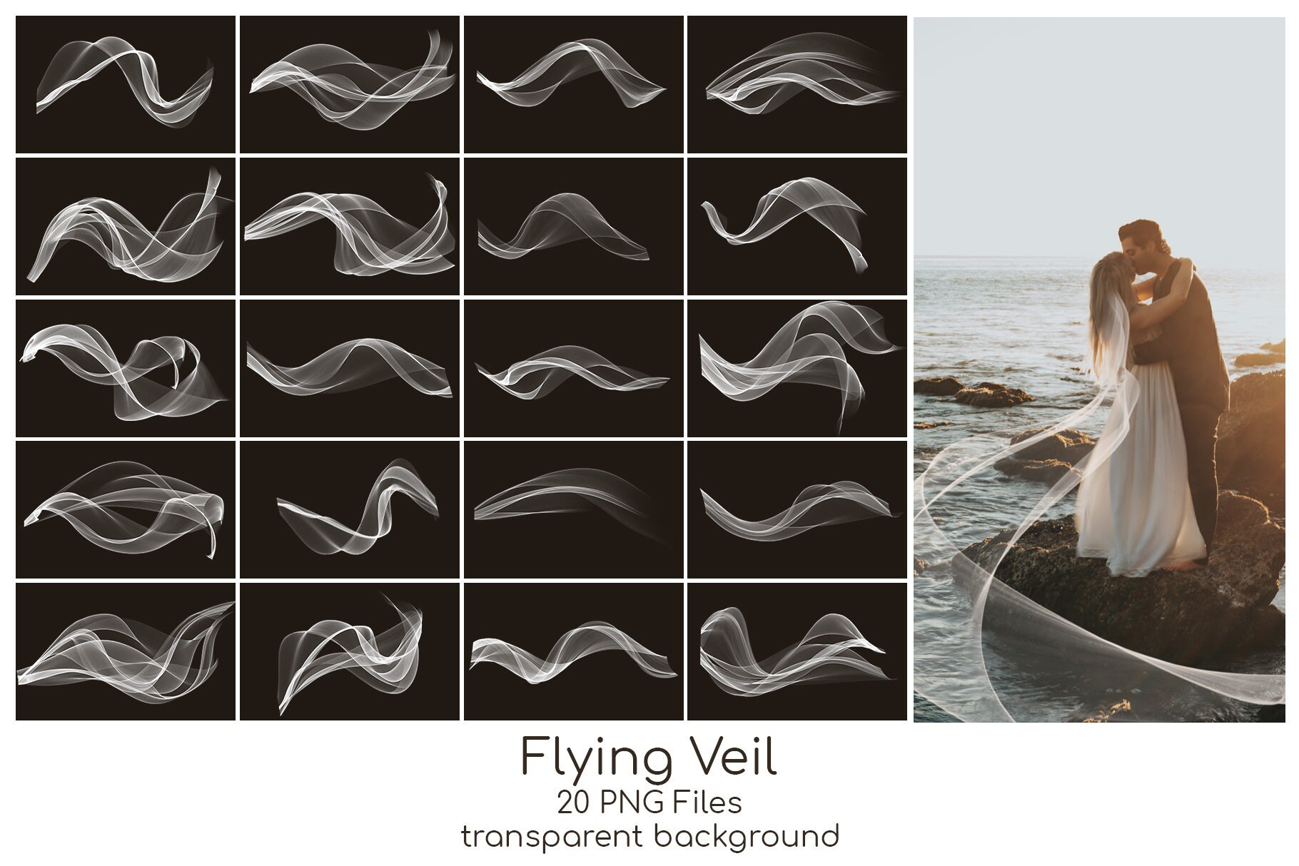 Flying Veil Overlays PNG Photoshop Overlay Wedding Veil - Etsy