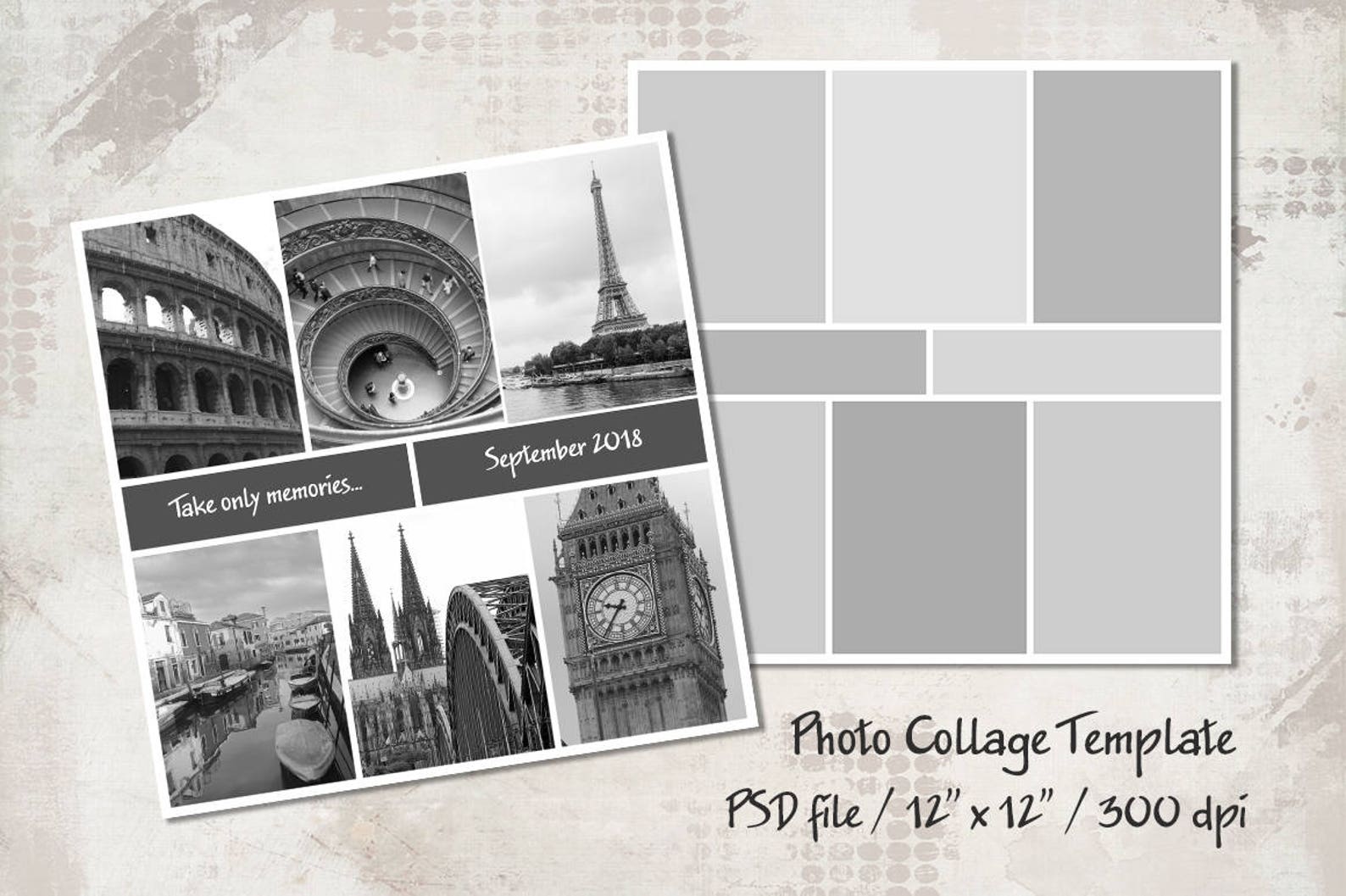 12 Storyboard Templates 12x12 Photo Collage Templates | Etsy