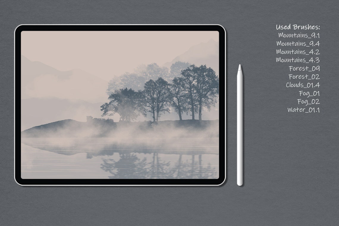 145 Procreate Landscape Stamp Brushes Speed Painting Forest - Etsy