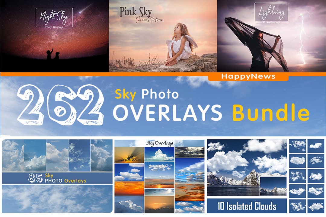 262 Sky Bundle Photo Overlays | Overlay Cloud | Overlay Skies ...