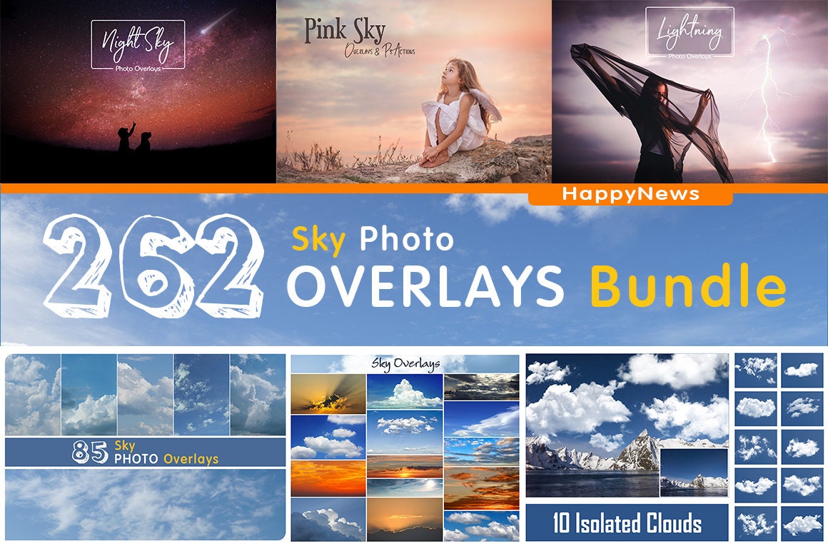 262 Sky Bundle Photo Overlays overlay cloud overlay skies | Etsy