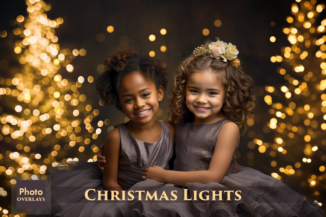 80 Christmas Lights Overlays, Light Spots Overlays, Christmas Tree Bokeh, Light Photo Overlays ...