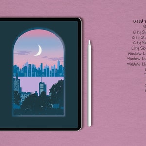 126 Procreate Cityscape Stamp Brushes, Speed Painting, Building, Night ...