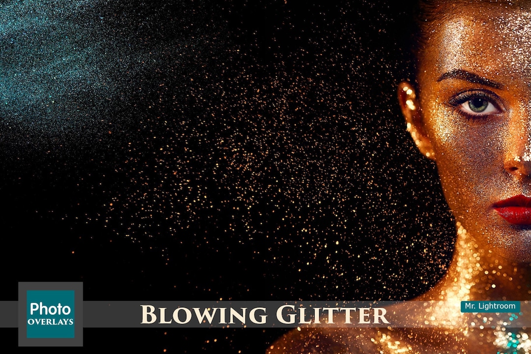 135 Glitter Overlays, Blowing Glitter, Floating Dust, Gold Blue Dust ...