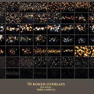 70 Twinkle Bokeh Overlays, Light Spots Overlays, Christmas Bokeh, Light ...