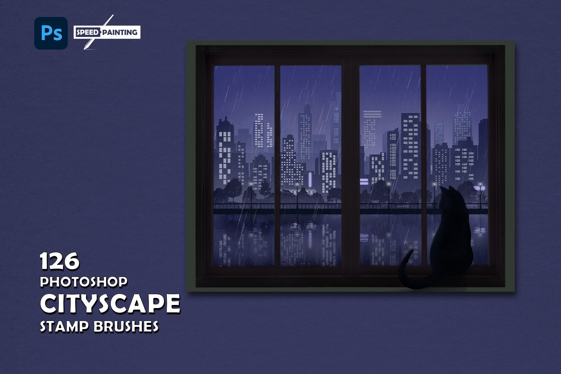 126 Photoshop Cityscape Stamp Brushes Speed Painting | Etsy
