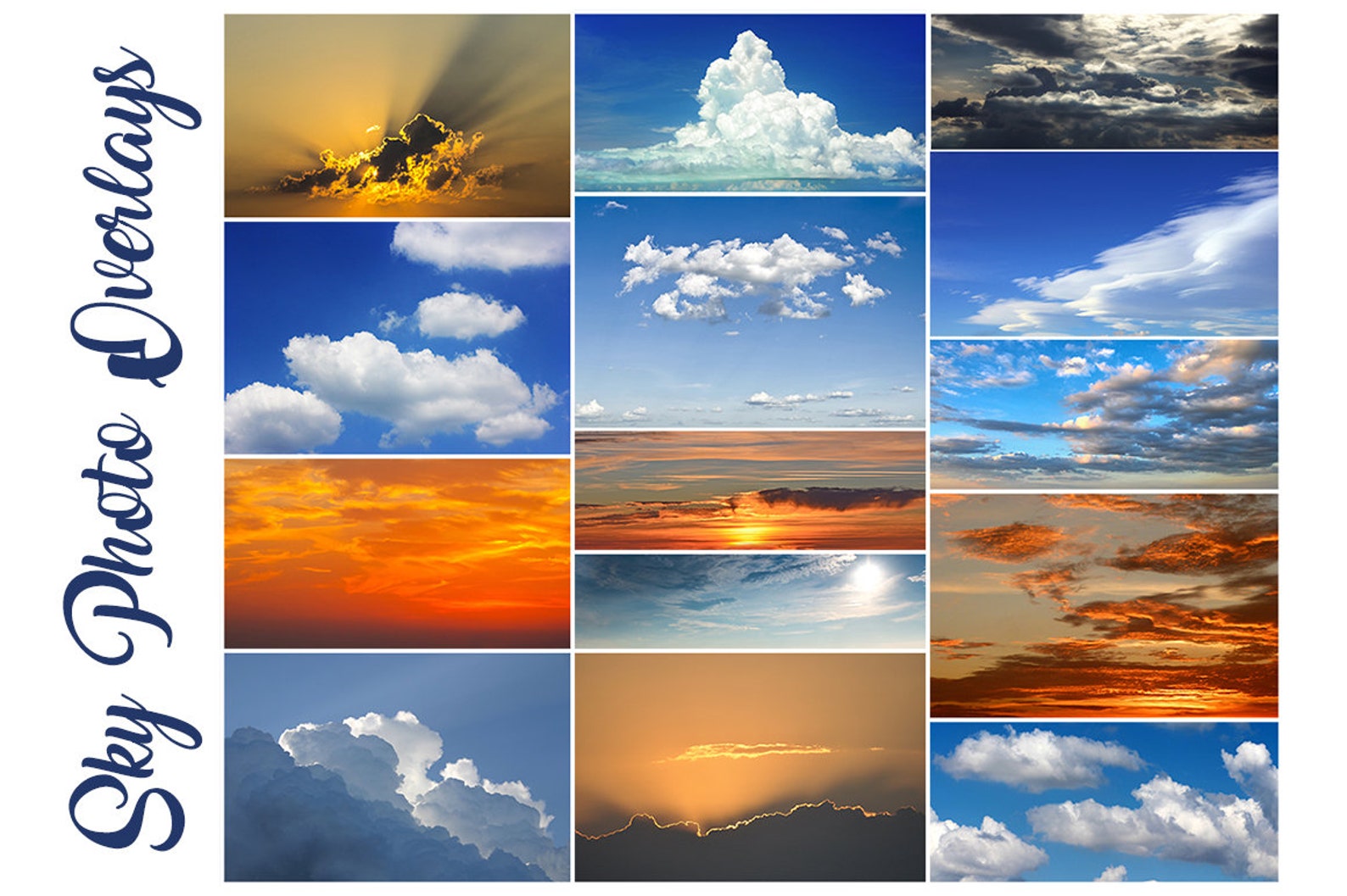 262 Sky Bundle Photo Overlays Overlay Cloud Overlay Skies | Etsy