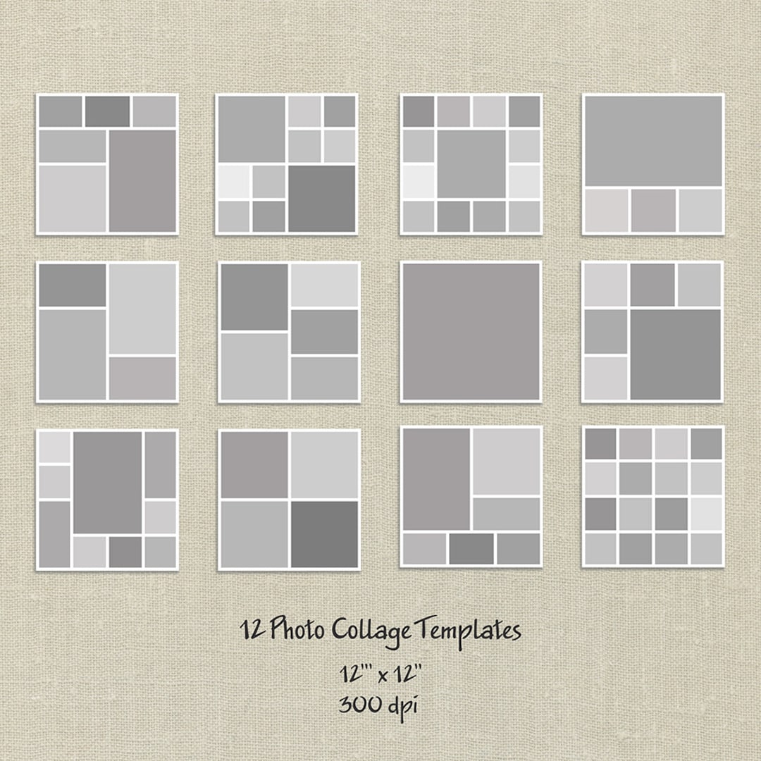 12 Square Storyboard Templates, Photo Collage Templates, Layered ...