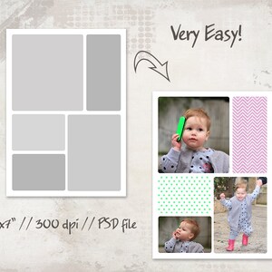 12 Storyboard Templates, 5x7, Photo Collage Templates, Layered Digital ...