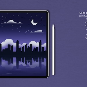 126 Procreate Cityscape Stamp Brushes, Speed Painting, Building, Night ...