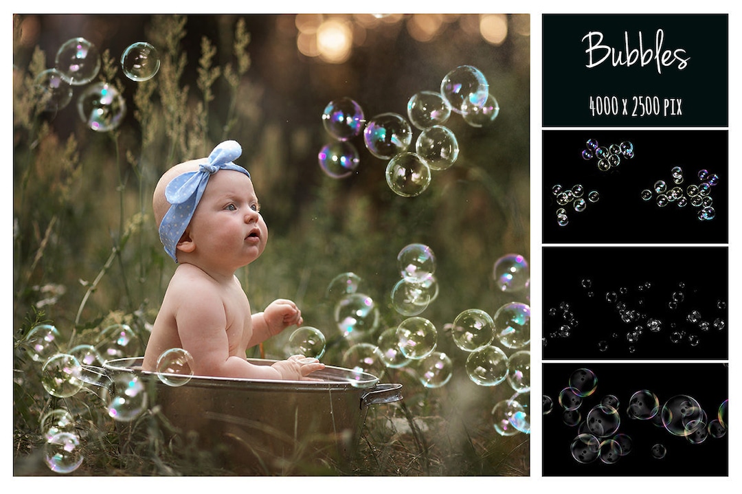 Bubbles Photoshop Overlays, Photo Editing, Realistic Soap Bubble Photo ...