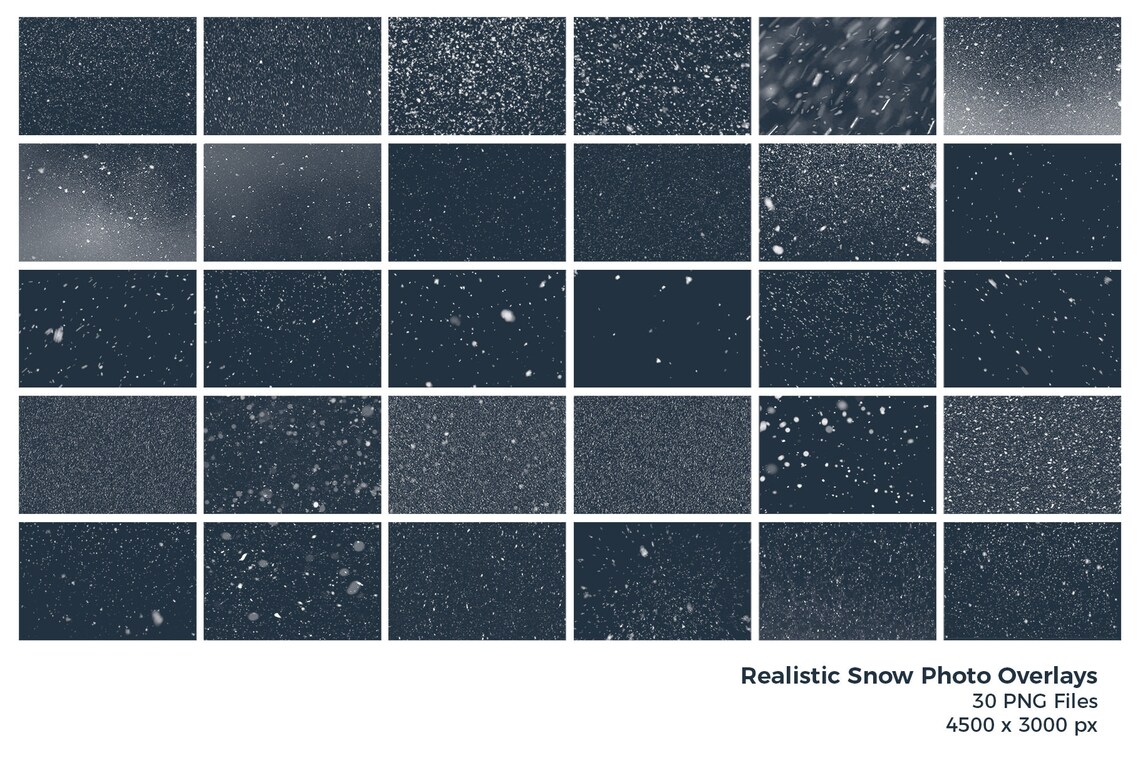 Realistic Snow Photo Overlays, PNG Files, Snow Textures, Winter Overlay ...