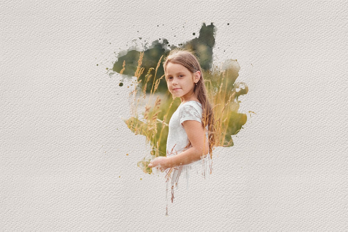 20 Watercolor Masks Brushes for Photoshop Portrait Masks - Etsy